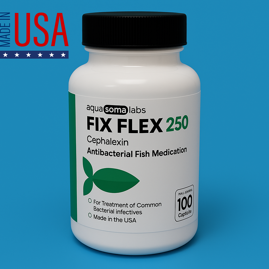 Fish Flex Cephalexin 250mg – 100 Capsules | Fish Antibiotic for Fin Rot ...