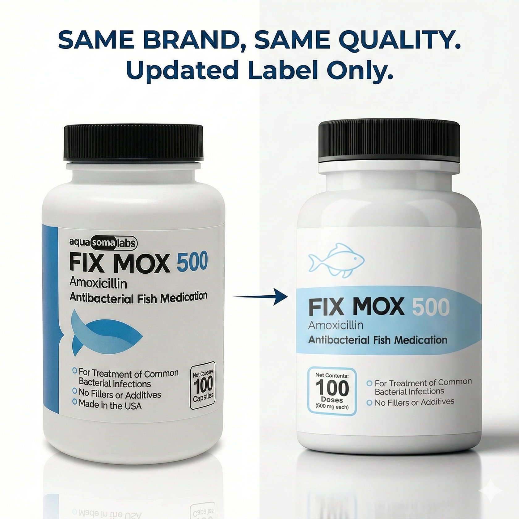 Fish Mox Amoxicillin 500mg – 100 Capsules | Fish Antibiotics FishMox