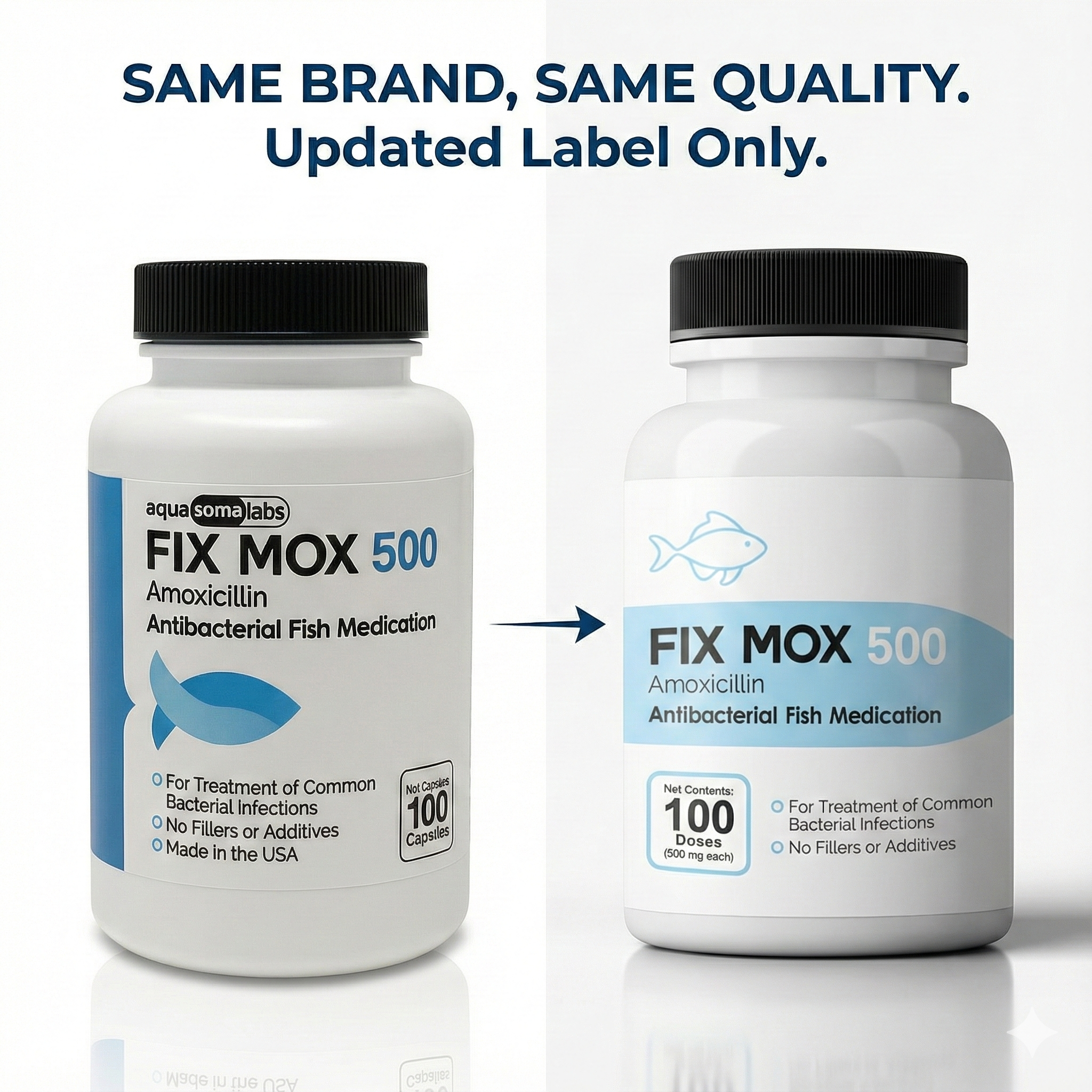 Fish Mox Amoxicillin 500mg – 100 Capsules | Fish Antibiotics FishMox
